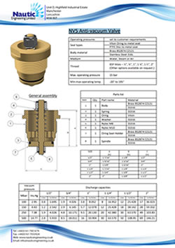 NV5 Anti-Vacuum Valve - Nautic Engineering